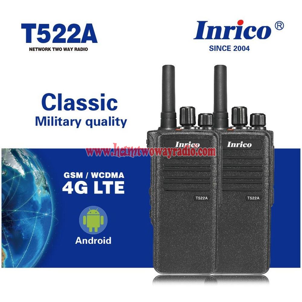 Military Quality Classic Upgraded Inrico T522A 4G Zello PTT Bluetooth ...