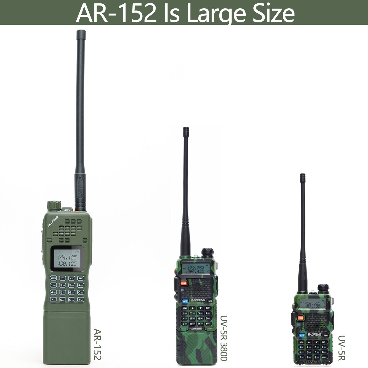 Baofeng AR-152 VHF UHF Ham Radio 15W Powerful 12000mAh Battery Portable ...