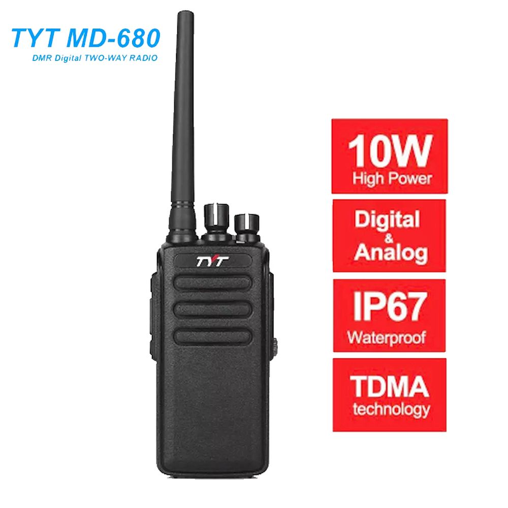 TYT MD-680 Waterproof 10W DMR UHF VHF Digtial Two-way Radio
