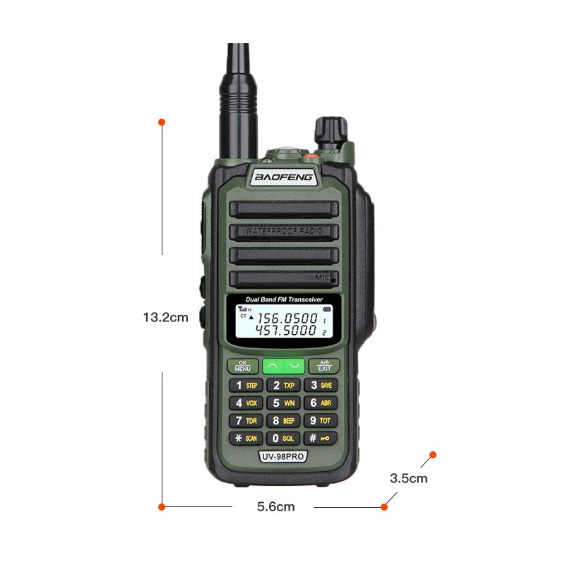 Baofeng UV-98 Pro IP68 Waterproof SOS Dual Band Walkie Talkie FM Radio - Two Way Radio