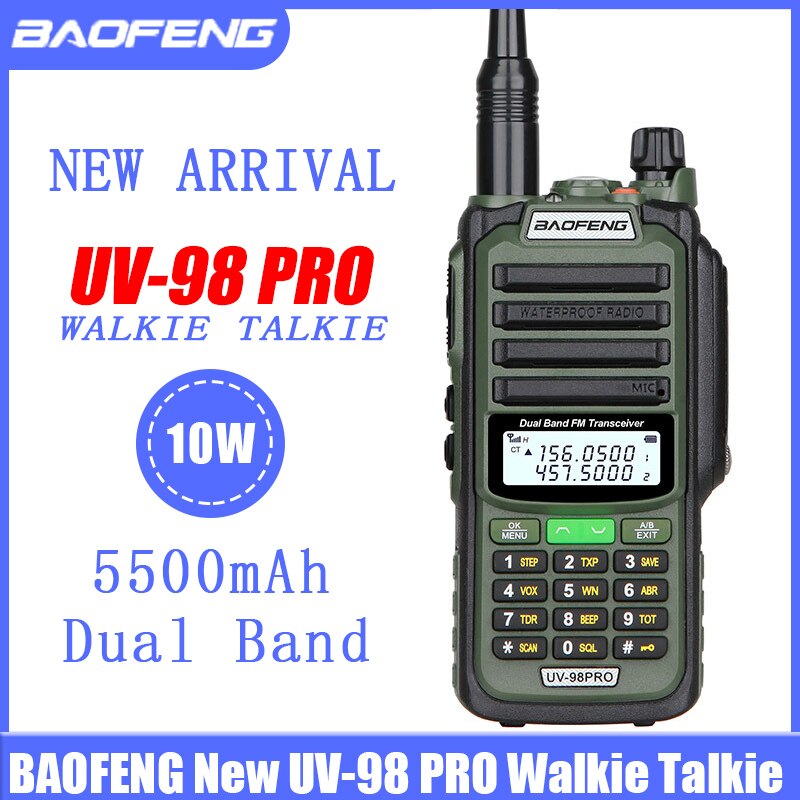 Baofeng UV-98 Pro IP68 Waterproof SOS Dual Band Walkie Talkie FM Radio - Two Way Radio