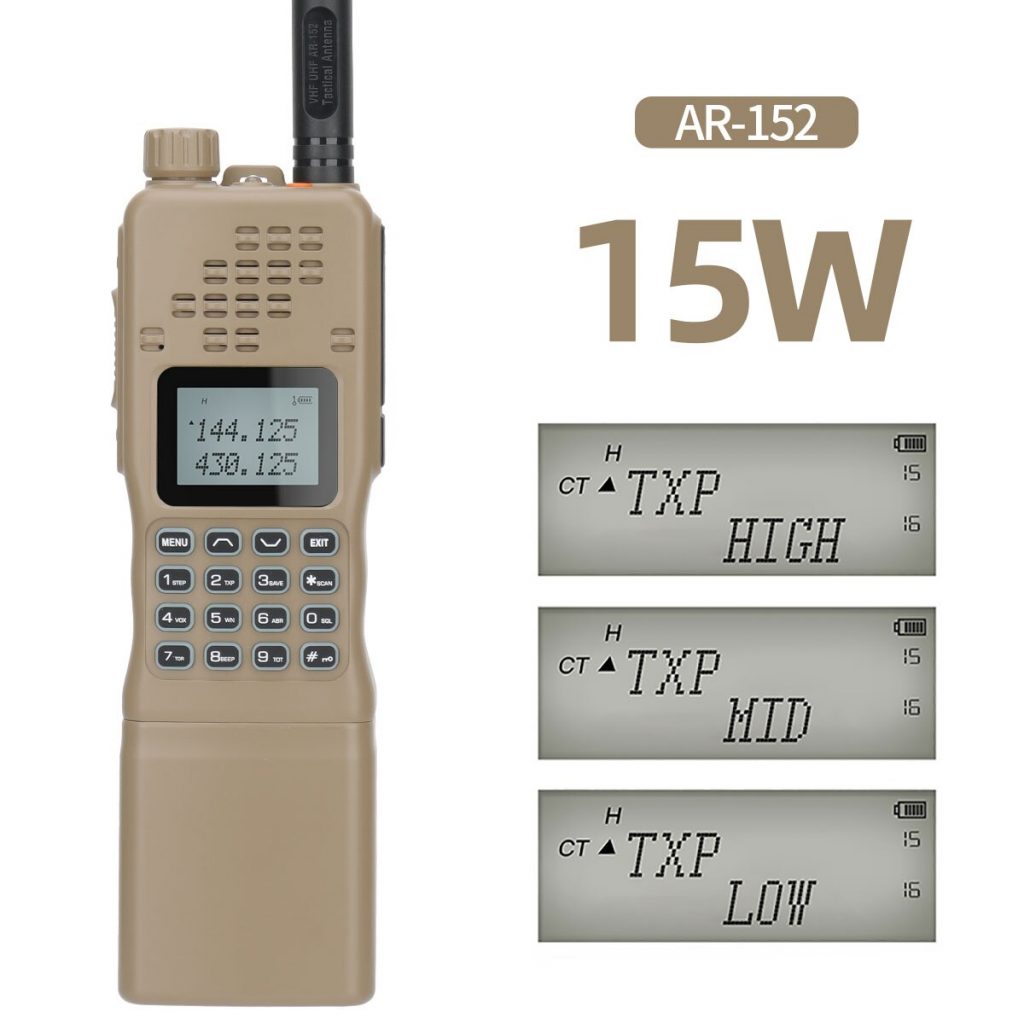 Baofeng AR-152 VHF UHF 15W Powerful Military Radio Tactial Walkie ...