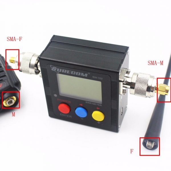 SURECOM SW-102 VHF UHF Power Meter 125-525Mhz Digital SWR Meter - Two ...