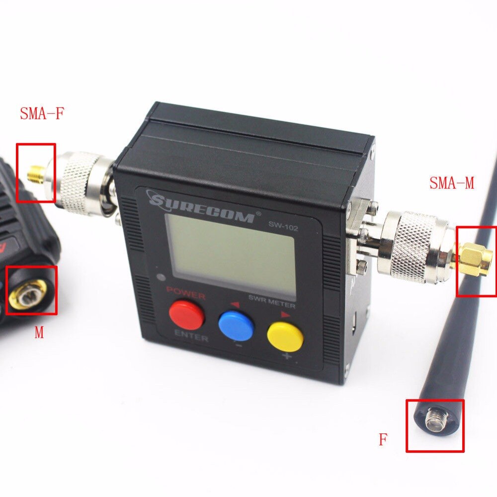 SURECOM SW-102 VHF UHF Power Meter 125-525Mhz Digital SWR Meter - Two ...