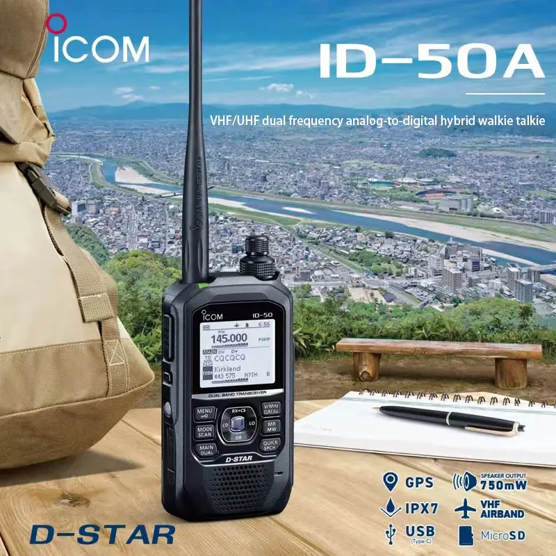ICOM ID-50A D-STAR Digital Outdoor Waterproof Portable Transceiver GPS ...
